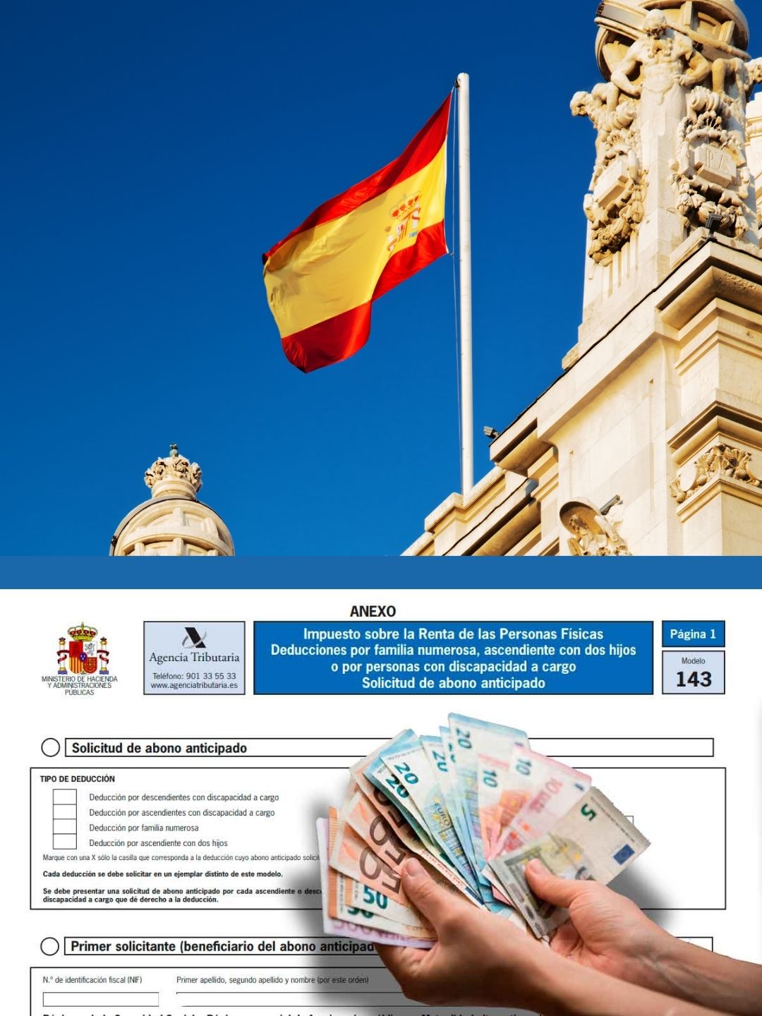 Modelo 143: deducciones por familia numerosa y ascendientes